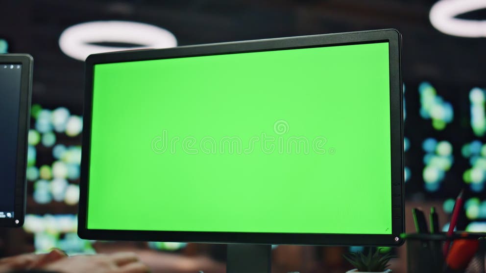 Man Coding Mockup Computer at Datacenter Closeup. Software Engineer ...