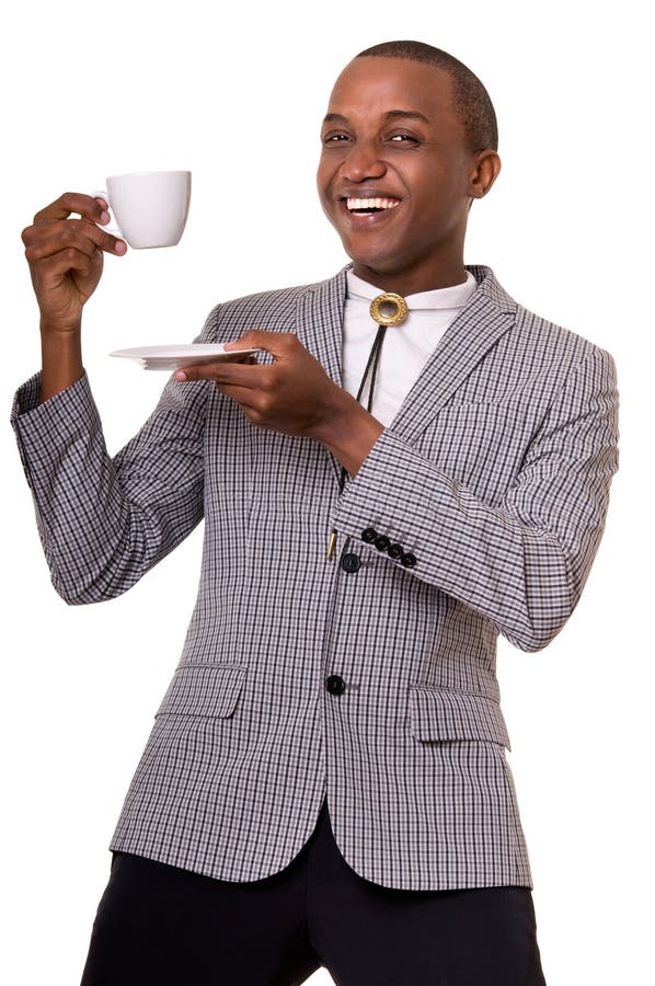 Man with a coffee cup. stock image. Image of fashion - 11148343