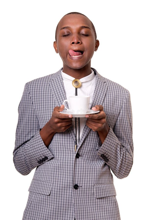 Man with a coffee cup. stock image. Image of fashion - 11148343