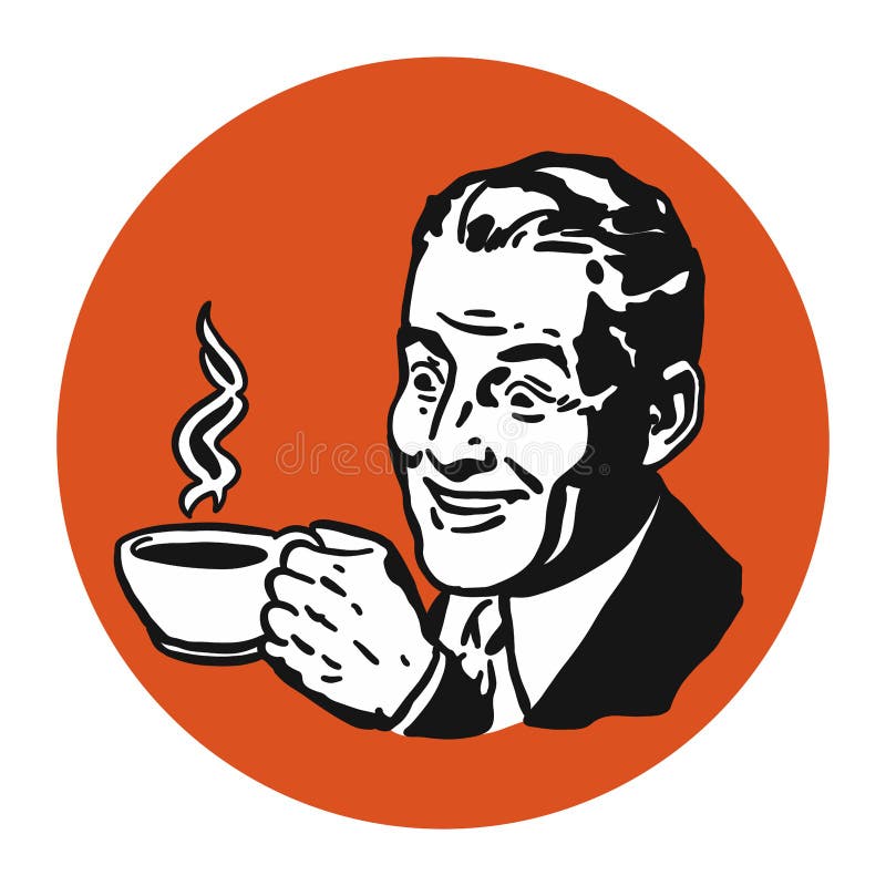 Logo with coffee man stock illustration. Illustration of occupation ...