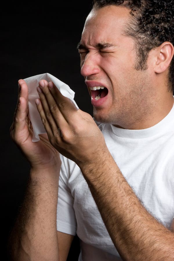 Man with Cold stock photo. Image of closed, tissues, eyes - 13266160