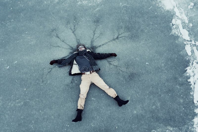 Man in ice cold water stock image. Image of freezing - 23018703