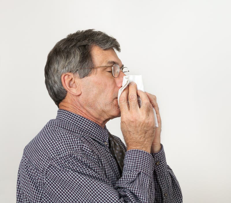 Man with Cold Sneezing stock photo. Image of allergies - 22220234