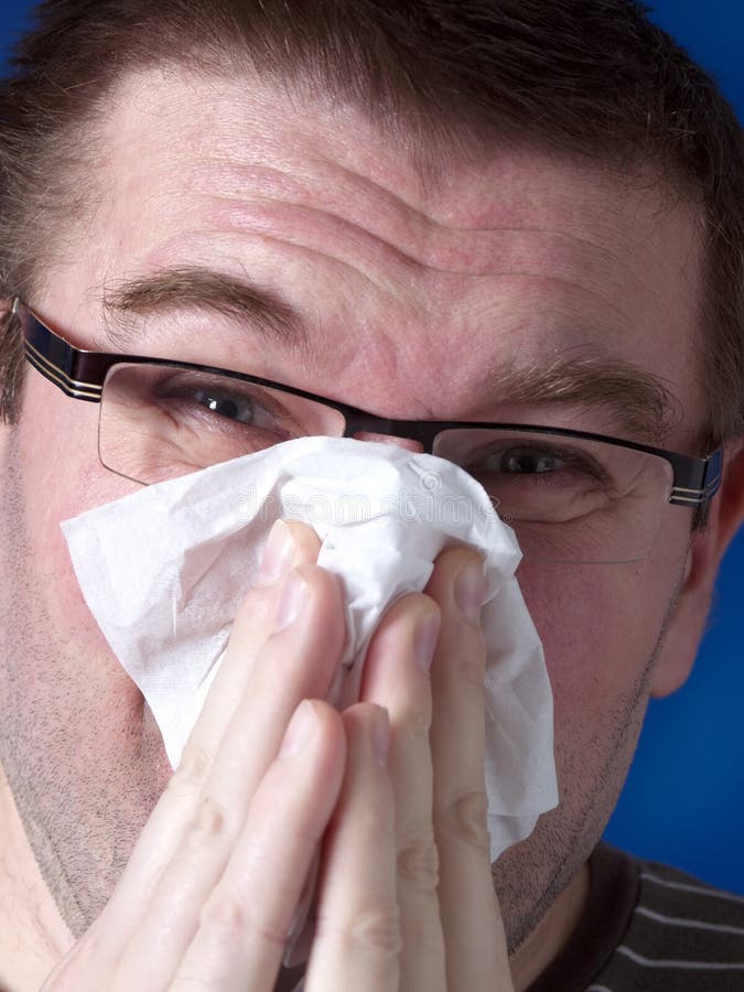 Man with cold stock photo. Image of face, unwell, sickness - 39251766