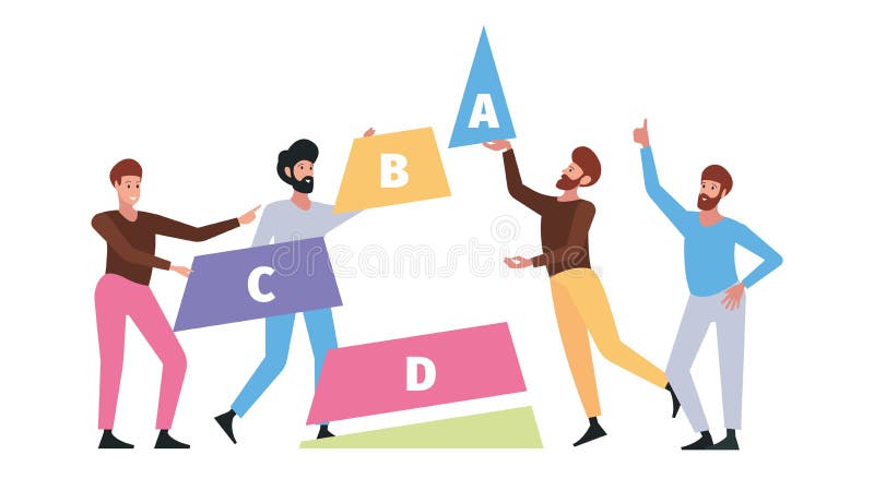 Man Collect Chart. Teamwork, Business Development Stock Vector ...