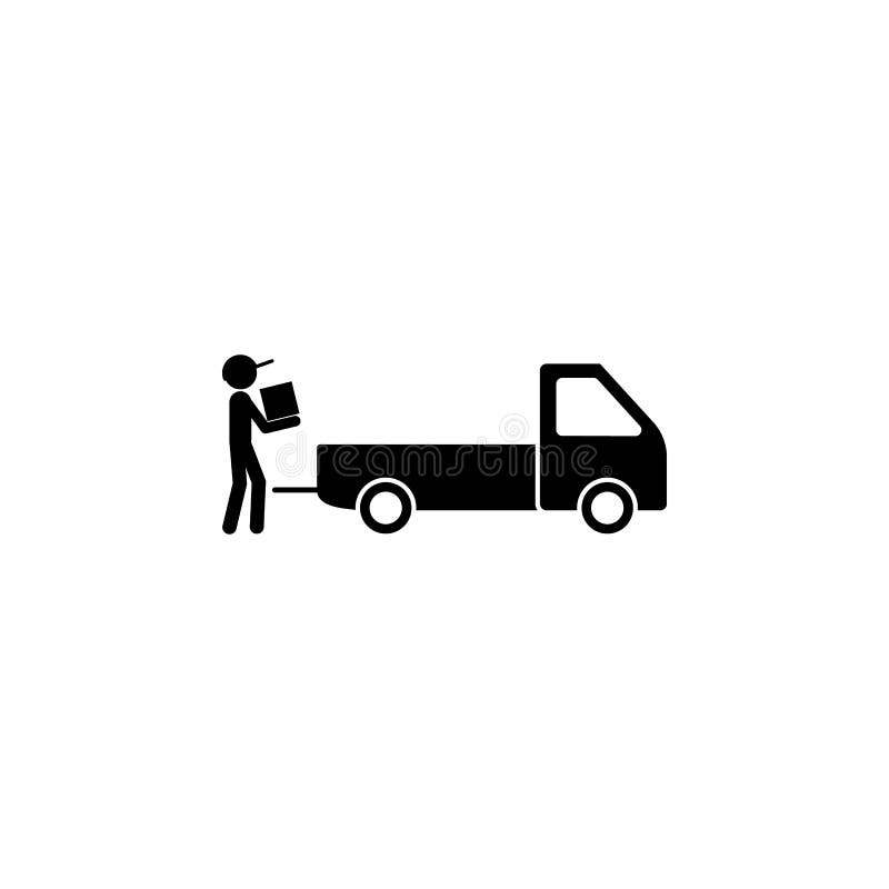Man Collects Packing Boxes in a Pickup Truck Icon. Element of Logistic ...