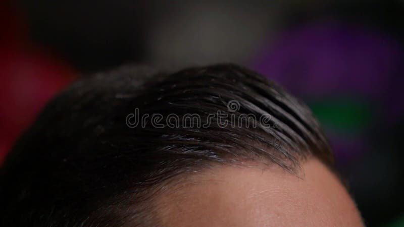 Man Combs His Hair with Comb Stock Video - Video of barber, artist ...