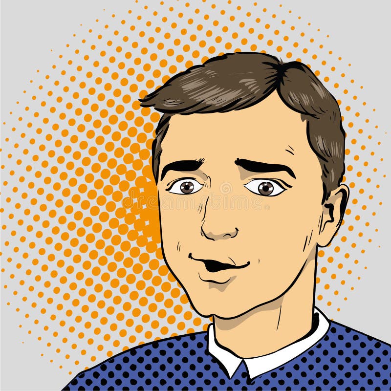 Man in Comics Retro Pop Art Style. Vector Illustration Stock ...