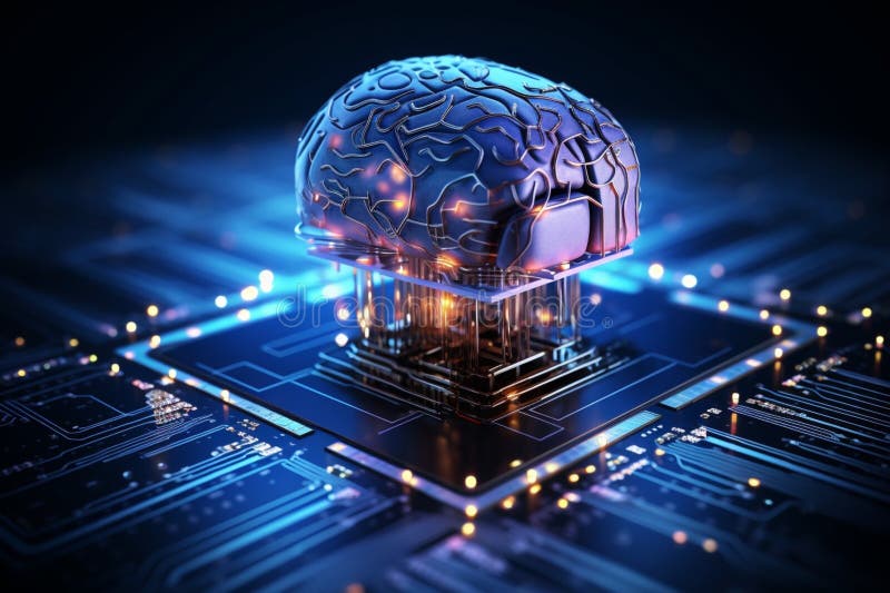 A Man Communicates with a Computer. Concept - Artificial Intelligence ...