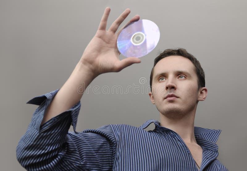 Woman and CD stock photo. Image of fashion, computer, eyes - 755270