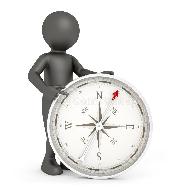 Man and compass stock illustration. Illustration of black - 58370654