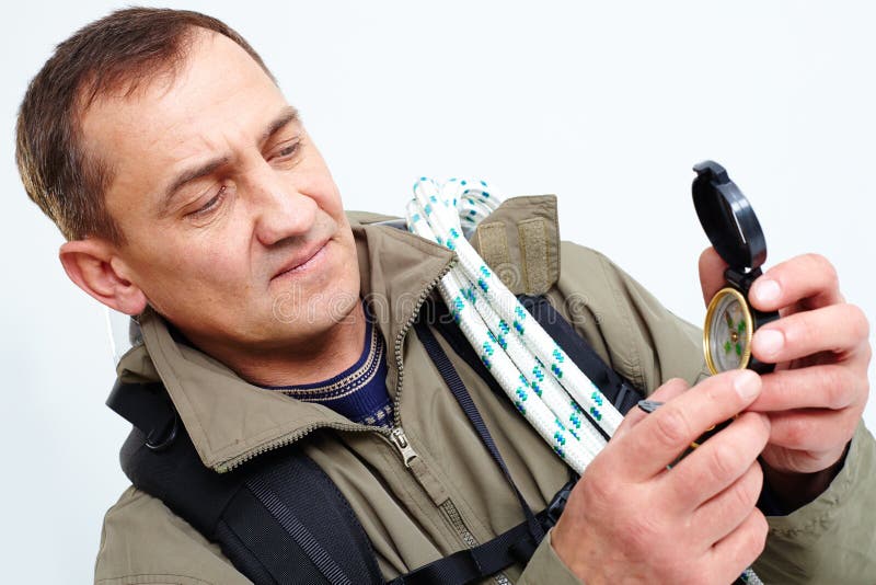 Man with compass stock photo. Image of explorer, grandfather - 21072612