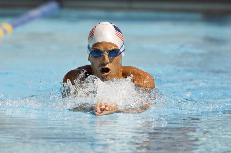 Man Competing in Swimming Race Stock Photo - Image of activity ...