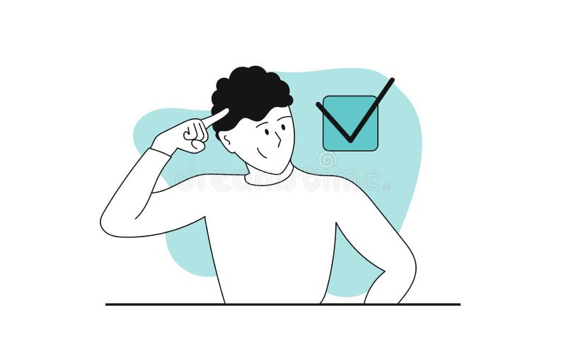 Man Complete Task Vector Illustration Concept. Business Success Work ...