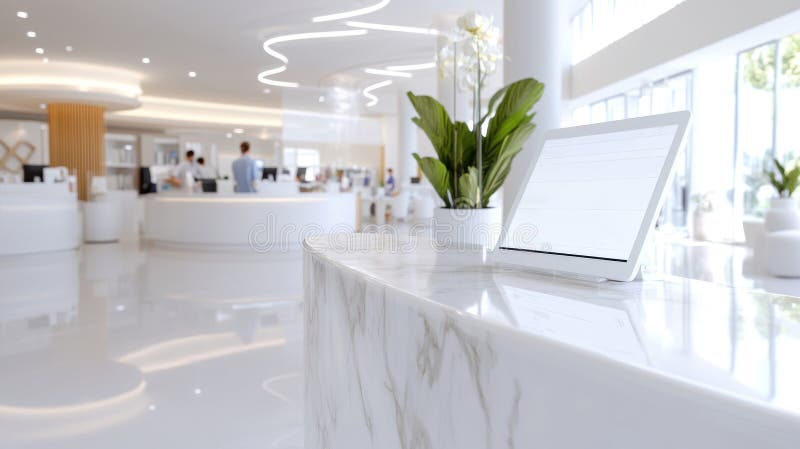 Man Completing Digital Feedback Form on Mounted Tablet in Structured ...