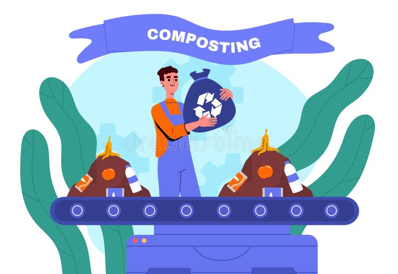 Man Composting Garbage. Young Guy in Uniform with Compost. Eco Friendly ... Man Composting Garbage. Young Guy in Uniform with Compost. Eco Friendly ...