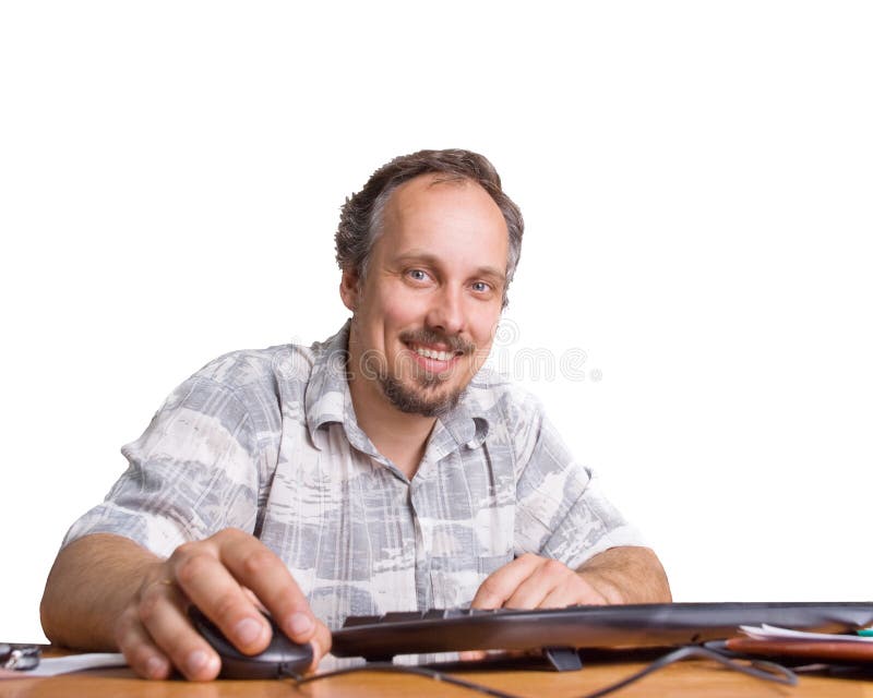 The man with computer stock image. Image of good, success - 10410343