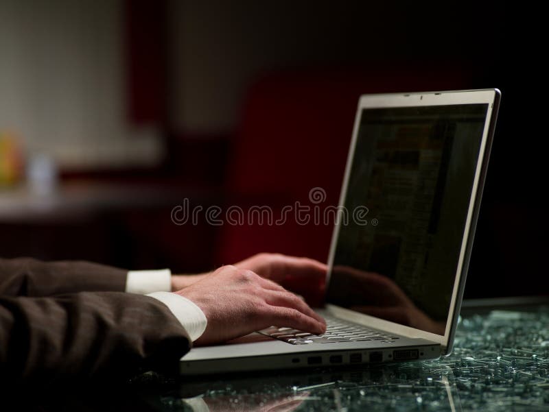 Man and computer stock photo. Image of selective, office - 18686224