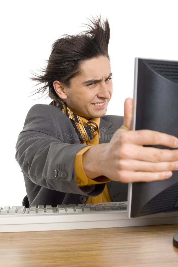 Man at the computer stock photo. Image of view, speed - 2194490