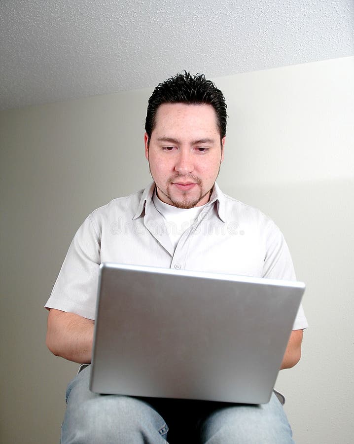 Man and computer-5 stock photo. Image of think, space, messaging - 10130