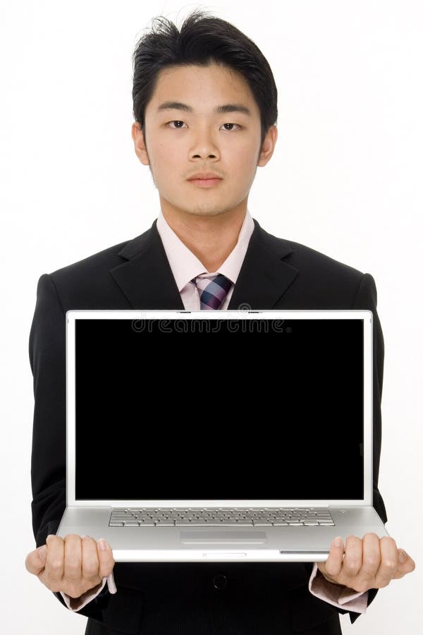 Man and Computer stock photo. Image of confident, chinese - 863552
