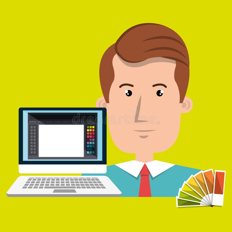 Man computer color chart stock illustration. Illustration of graphic ...
