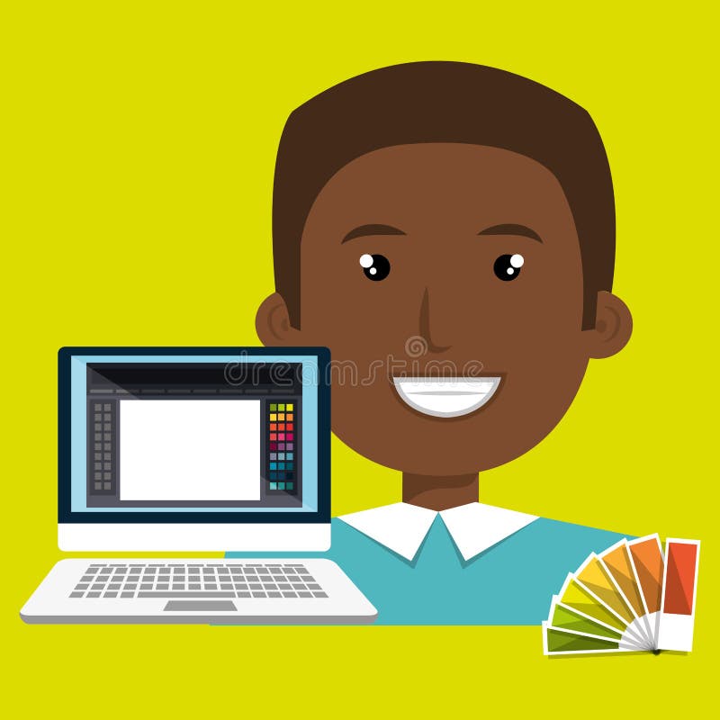 Man computer color chart stock illustration. Illustration of graphic ...