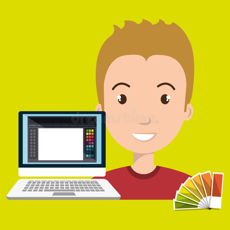 Man computer color chart stock illustration. Illustration of graphic ...