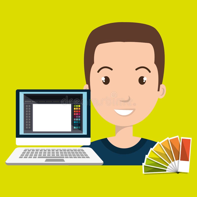 Man computer color chart stock illustration. Illustration of brown ...