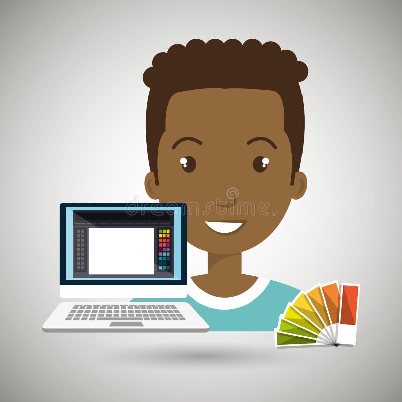 Man computer color chart stock illustration. Illustration of graphic ...