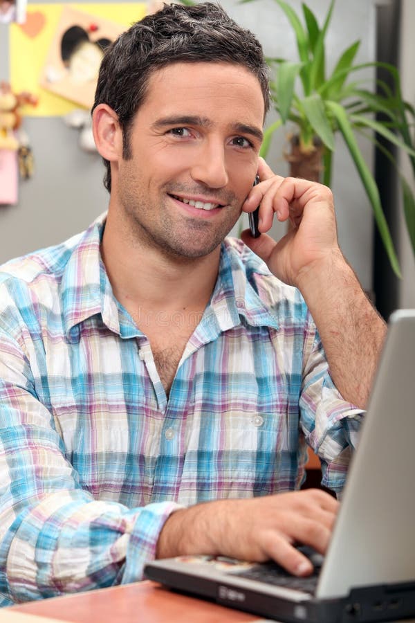 Man with computer stock image. Image of posture, lounge - 36892147