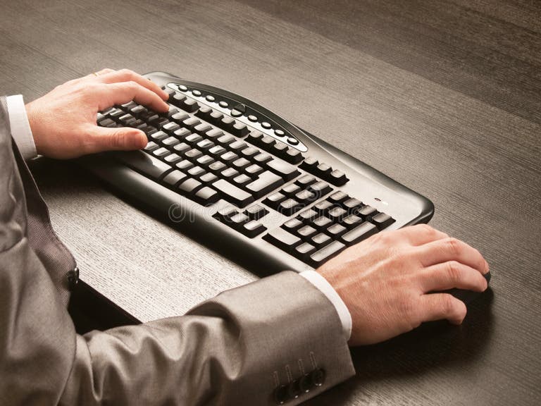 Man with a Computer Keyboard Stock Photo - Image of finger, keypad ...