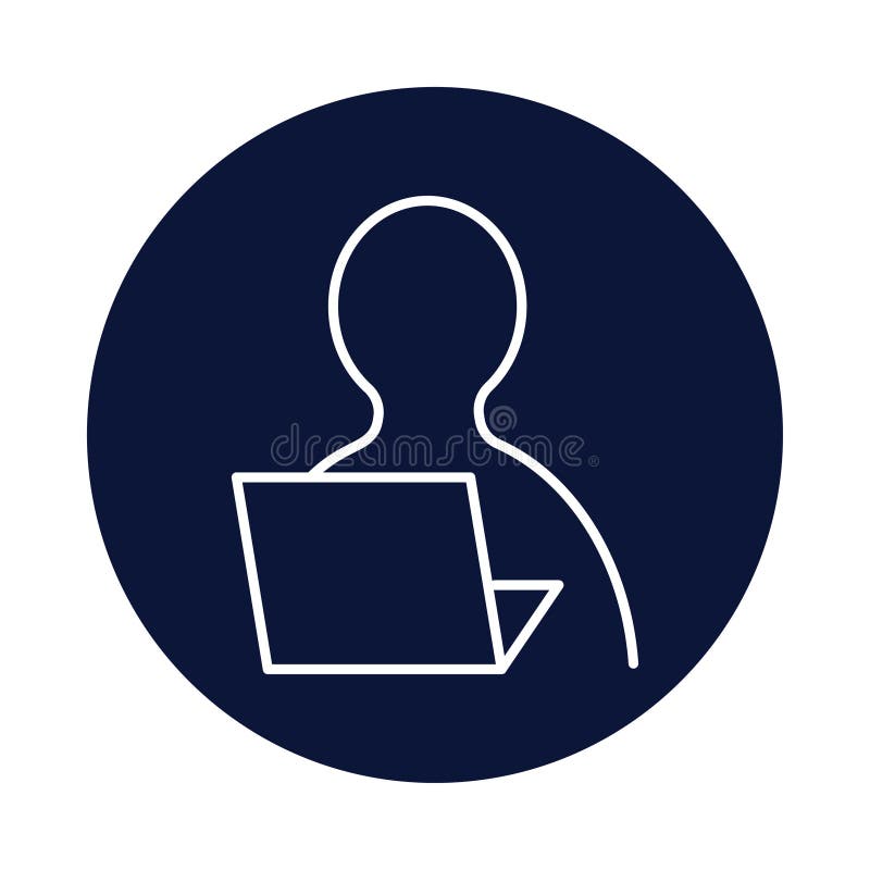 Man, Computer, Laptop, Computer Expert Icon Stock Vector - Illustration ...