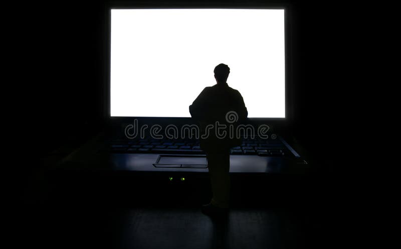 Man Front Big White Screen Stock Photos - Free & Royalty-Free Stock ...
