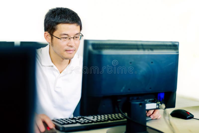 Computer Lab stock photo. Image of desk, contrasty, future - 42239974
