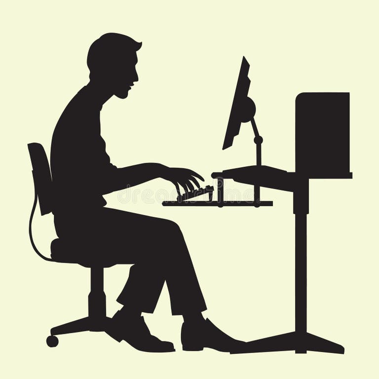 Computer Engineer Silhouette Stock Illustrations – 1,848 Computer ...