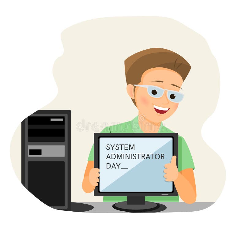 Red Admin Sign on Pc Laptop Vector Illustration. Stock Vector ...