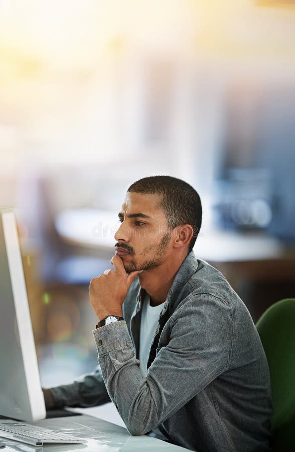 Man, Computer and Thinking in Office for Creative Work, Job and Company ...