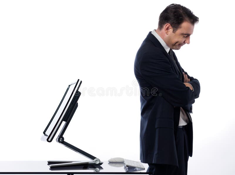Man Relationship with Computer Spy Concept Stock Photo - Image of desk ...