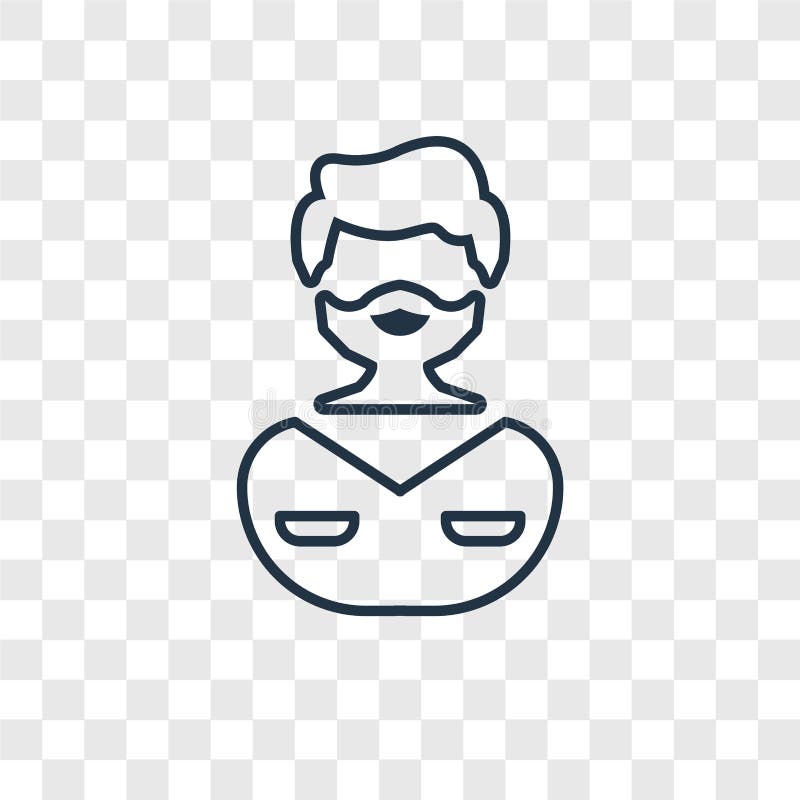 Man Concept Vector Linear Icon Isolated on Transparent Background, Man ...