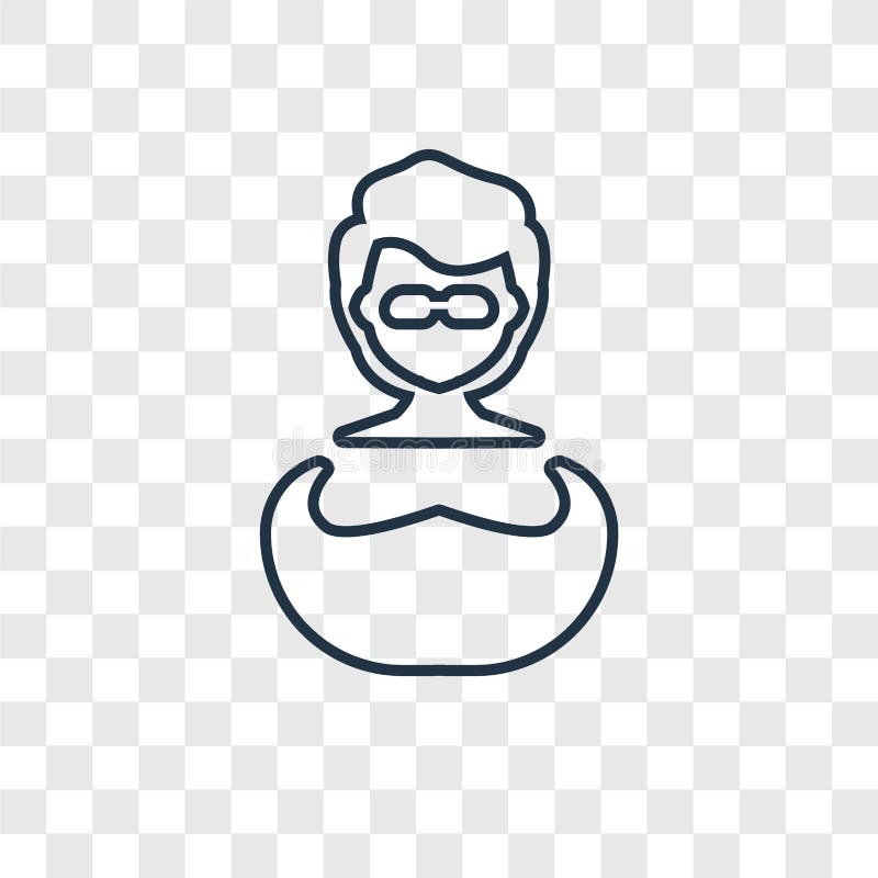 Man Concept Vector Linear Icon Isolated on Transparent Background, Man ...