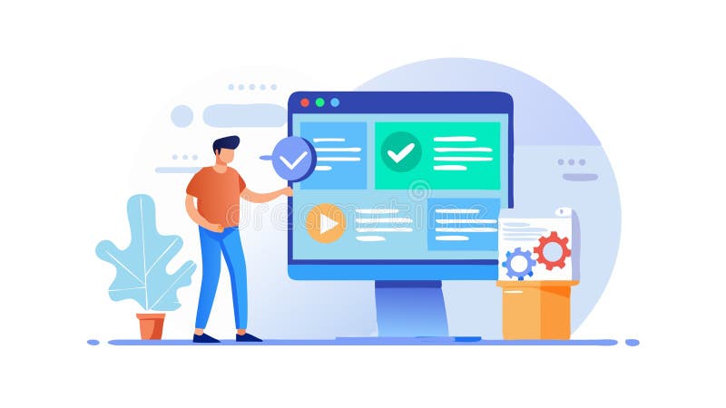 Man Conducting Video Lesson, Online Education and E Learning, Tutorial ...