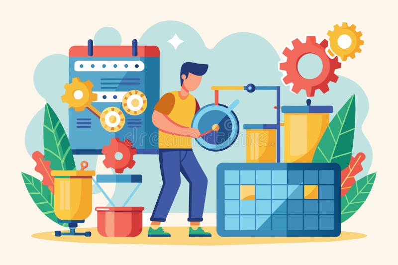 A Man Conducts Routine Monthly Maintenance on a Machine, Ensuring ...