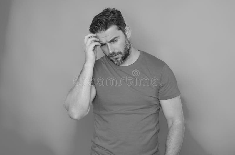 Man with Confuse Face Expression Having Doubts. Thoughtful Man Stock ...