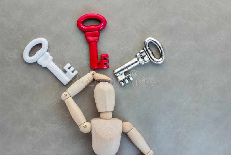 Man confuse with many keys stock image. Image of contact - 67881161
