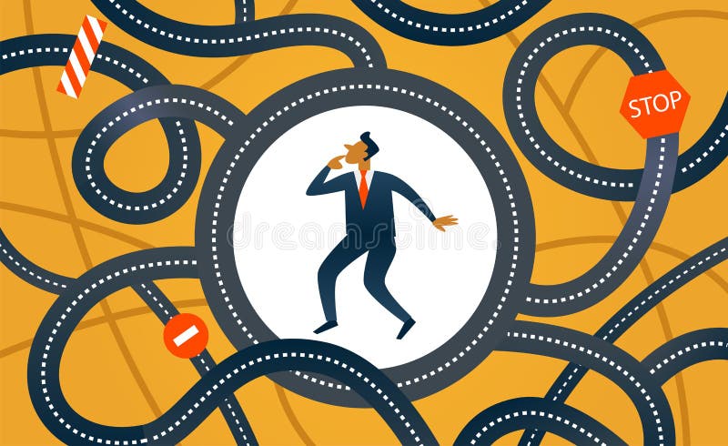 The Man is Confused. Making a Difficult Decision, Finding a Way Stock ...