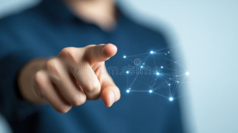 Man Connecting Global Network, Visualizing Digital Innovation and ...