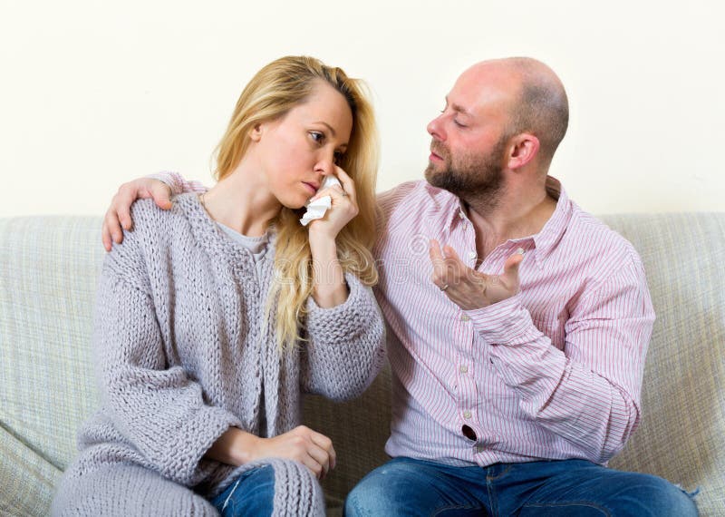 Man consoling woman stock image. Image of people, reassure - 66346703