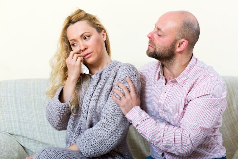 Woman Comforting Her Crying Man Stock Photos - Free & Royalty-Free ...