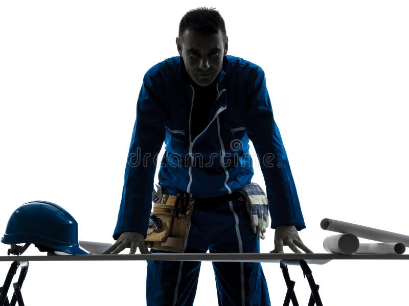 Man Construction Architect Silhouette Stock Image - Image of white ...